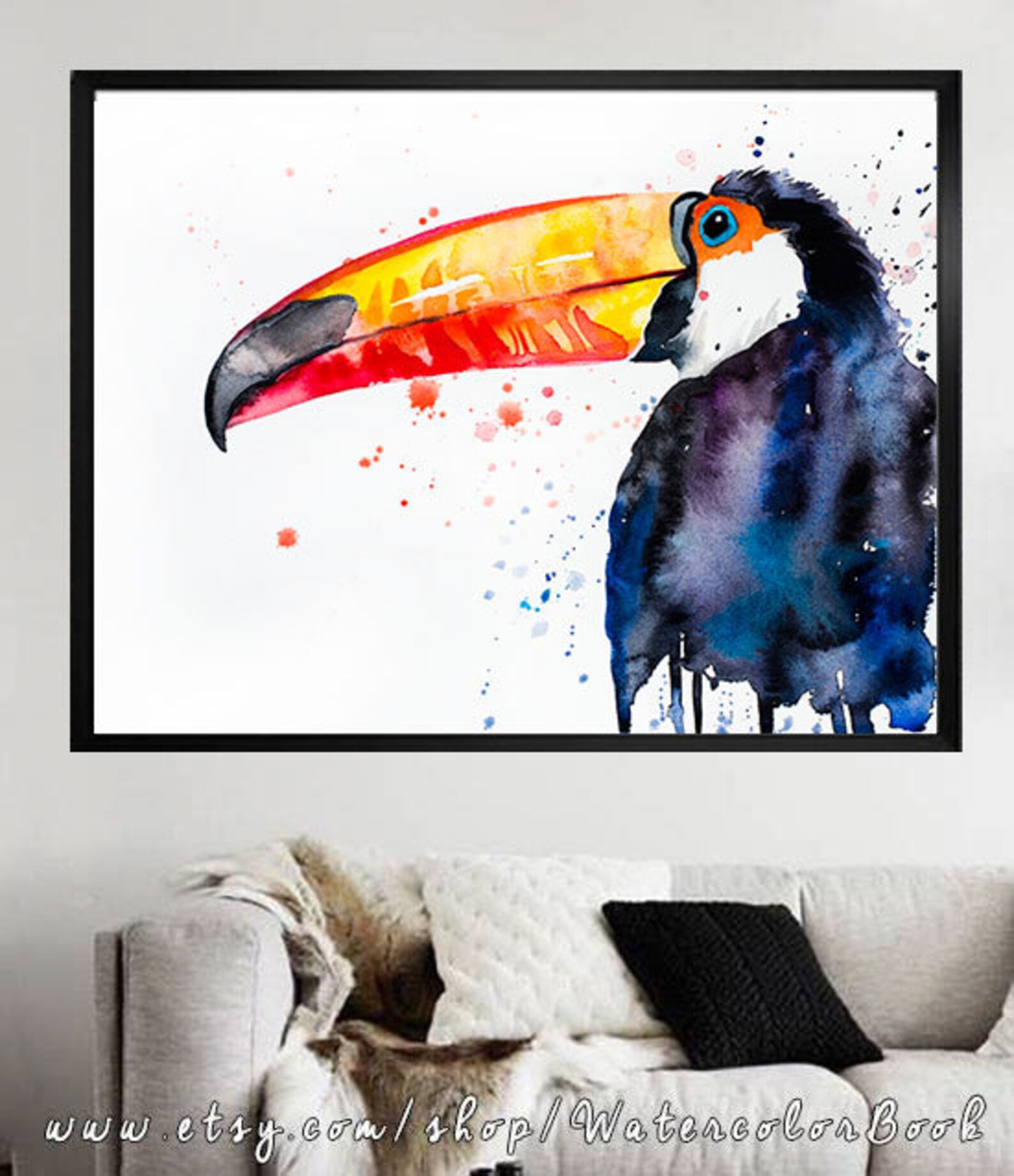 Toco Toucan Watercolor Painting Print by Slaveika Aladjova, Art, Animal ...