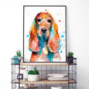 English Cocker Spaniel Watercolor Painting Print by Slaveika Aladjova ...
