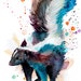 Skunk Watercolor Painting Print by Slaveika Aladjova, Art, Animal ...