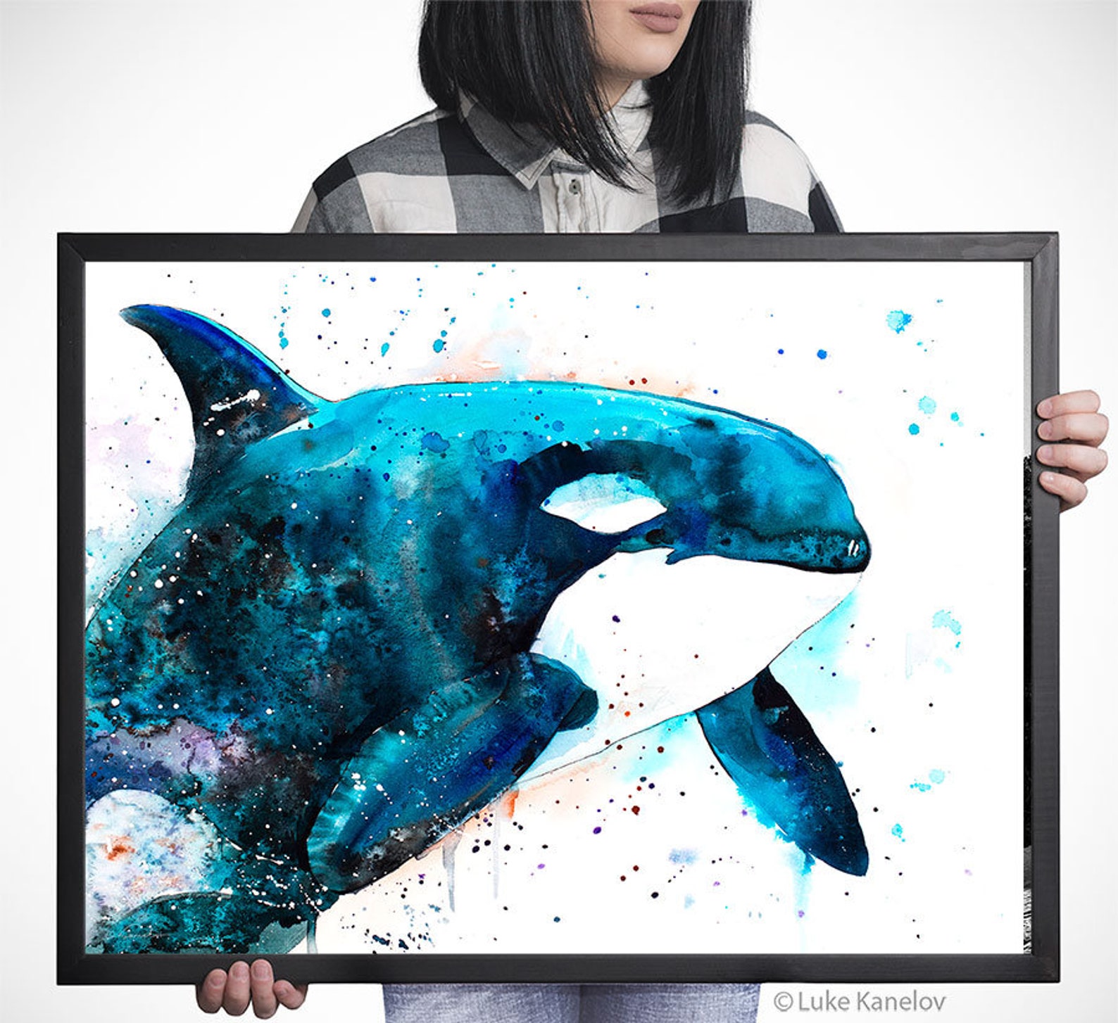 Orca Watercolor Painting Print by Slaveika Aladjova, Art, Animal ...