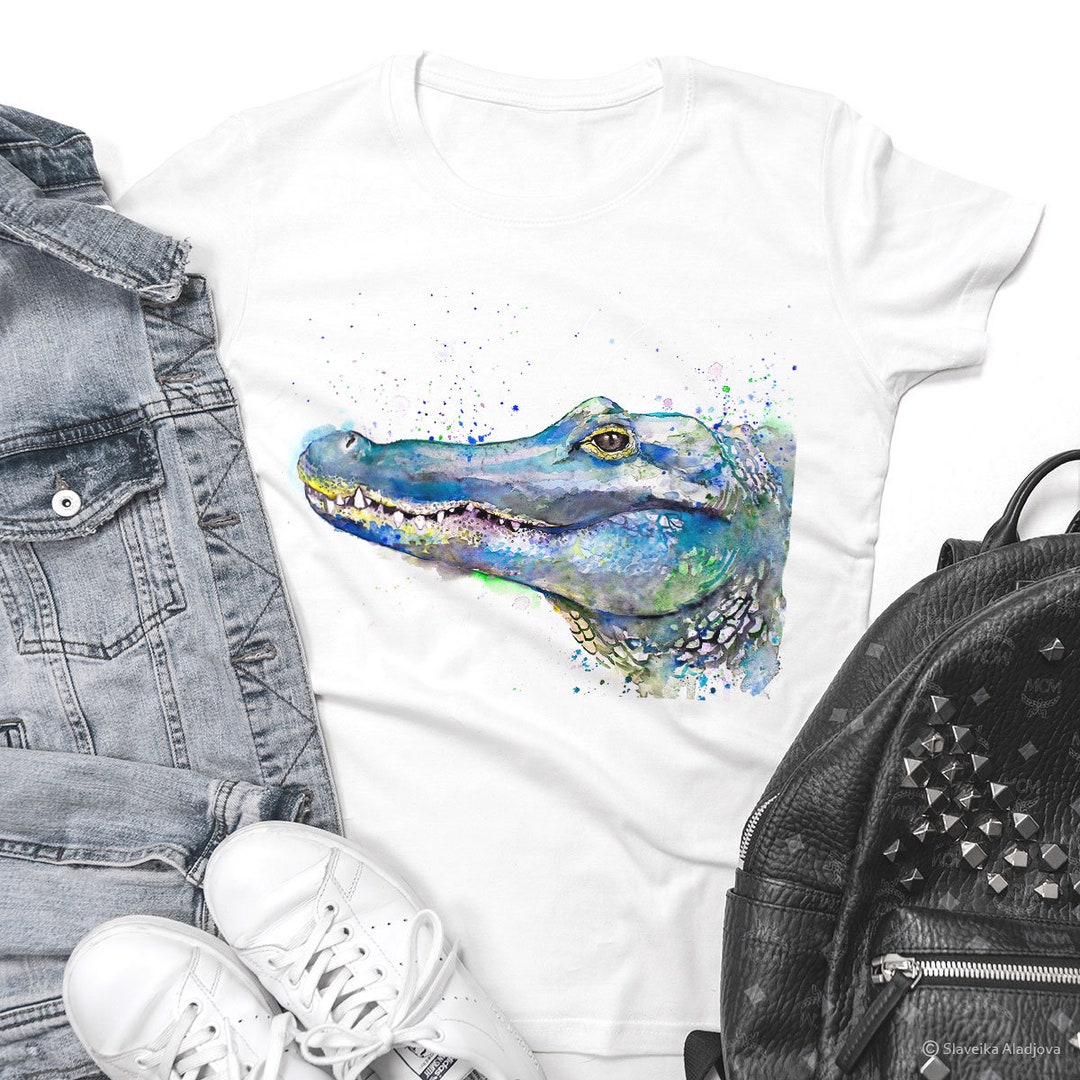 Alligator Watercolor Art T-shirt | Unique Alligator Art Tee | Unisex ...