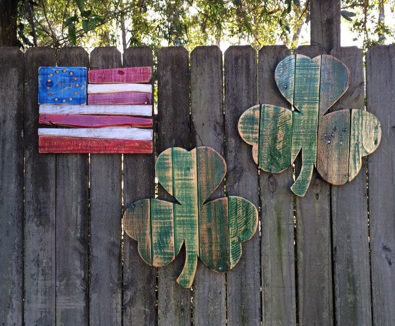 Shamrock Wood 16 Rustic Decor Reclaimed Wood St. - Etsy Canada
