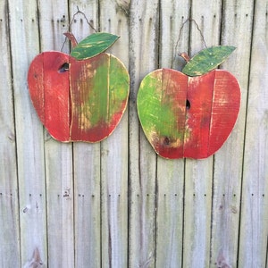 Wood Apple Rustic Wall Decor - Fall, Autumn, Back to School, Garden ...