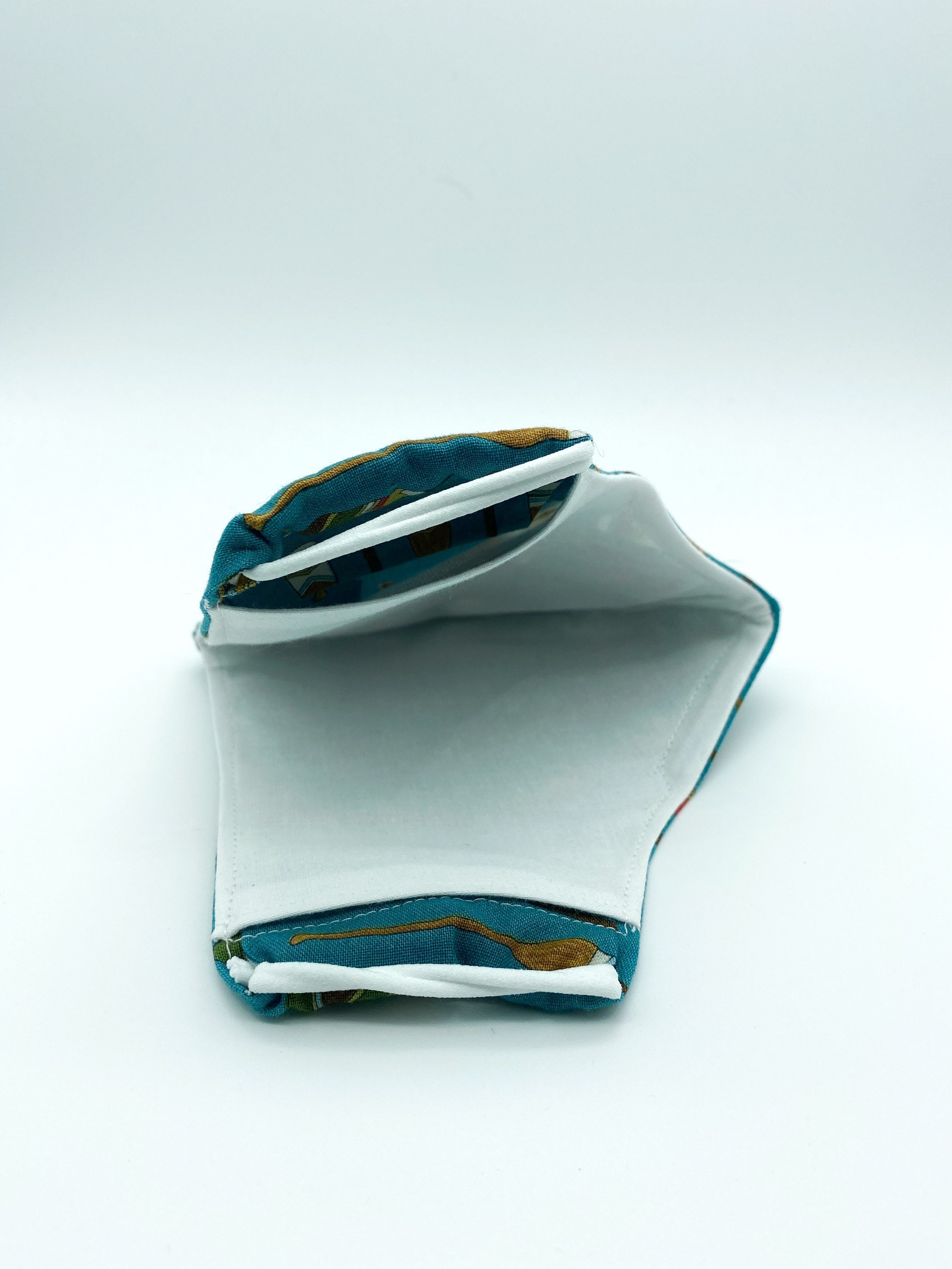 Face Mask, Cotton , Three Layers - Lakehouse Paddles in Teal