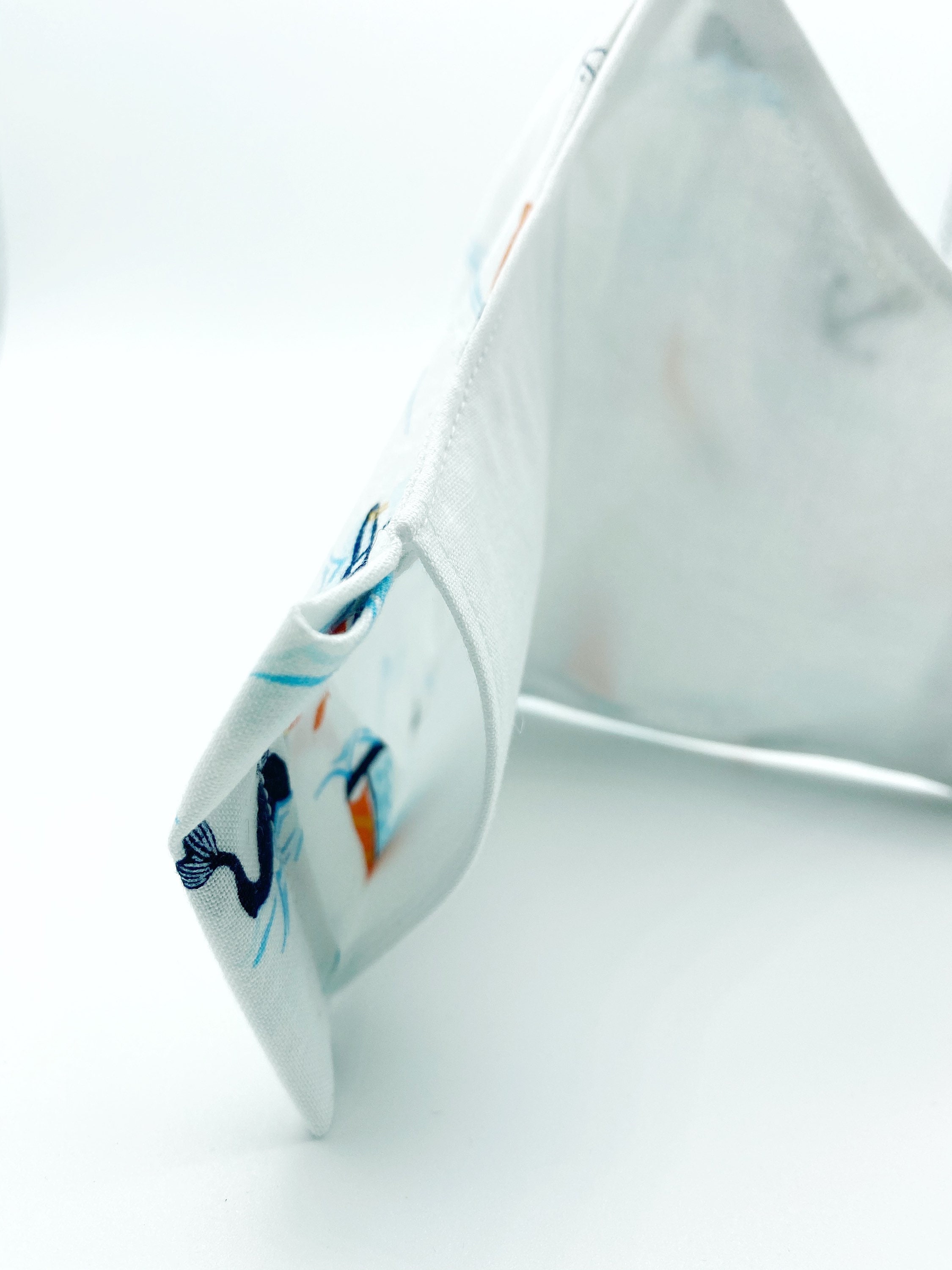 Face Masks, Cotton, Three Layers- Nautical Boats and Mermaids