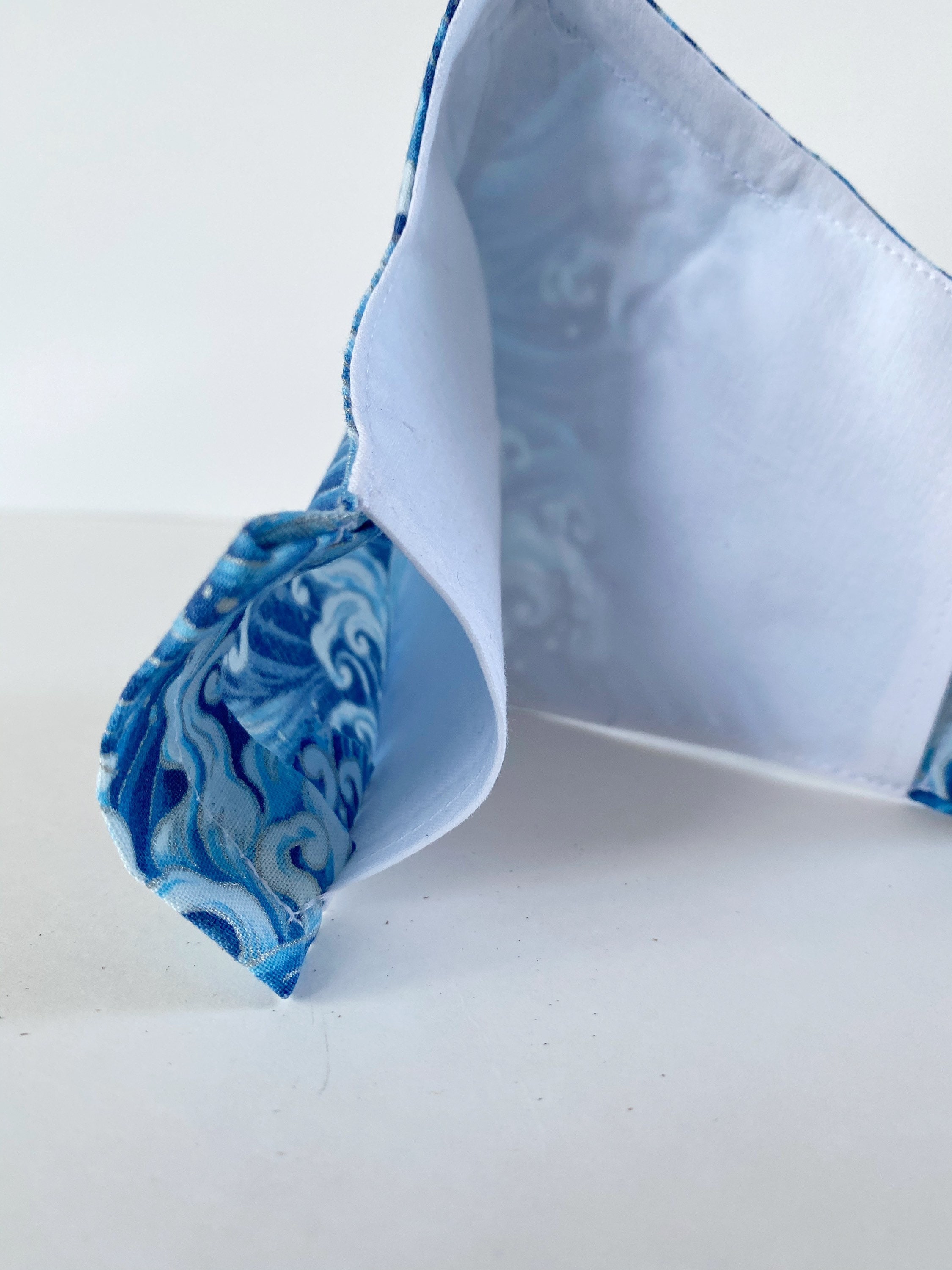 Face Mask Cotton 3 layer -Silver waves -3 Layer Mask- reusable ...