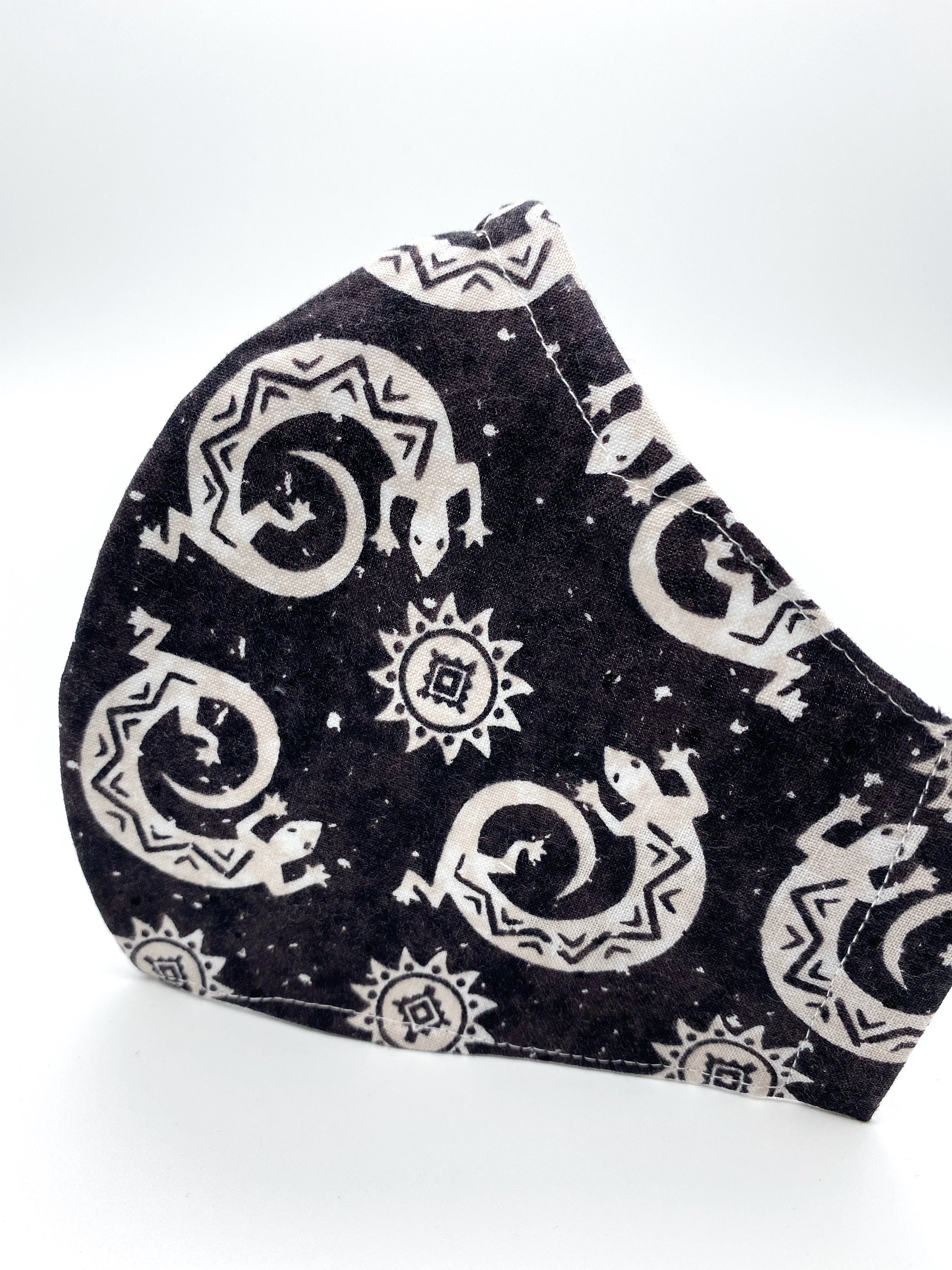Face Mask , Cotton, Three Layers- Kokopelli Lizards