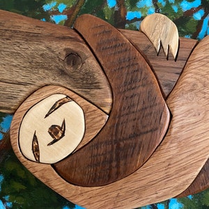 Sloth Wood Art Reclaimed Wood, Wall Home Decor, Rustic Animal Art - Etsy