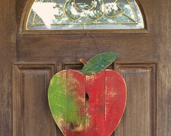 Wood Apple Rustic Wall Decor Fall Autumn Back to School - Etsy