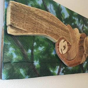 Sloth Wood Art Reclaimed Wood, Wall Home Decor, Rustic Animal Art - Etsy