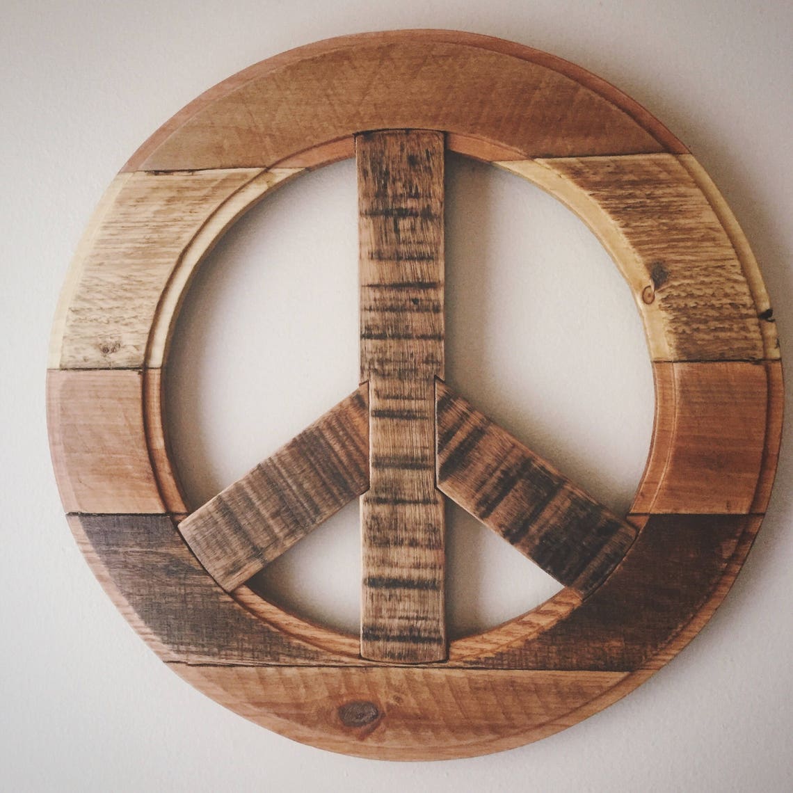 Wood Peace Sign 16 Pallet Wood Rustic Love Wall/ | Etsy