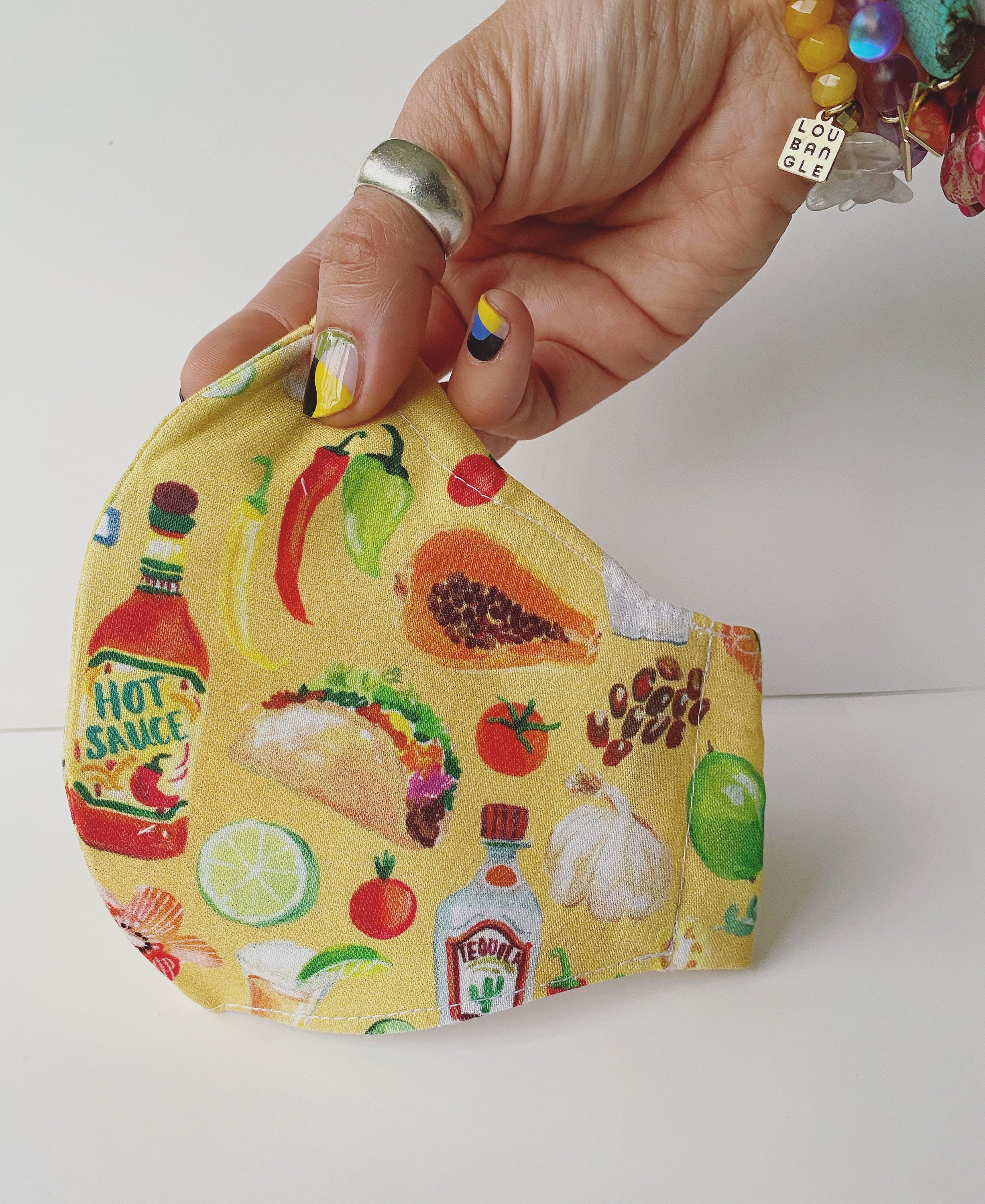 Face Mask Cotton 3 Layer - Taco Tuesday foodie Print