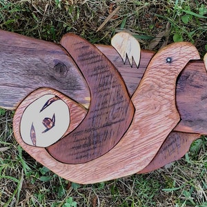 Sloth Wood Art Reclaimed Wood, Wall Home Decor, Rustic Animal Art - Etsy