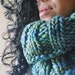 Icarus Cowl Blue Green Chunky Cowl, Warm , Wool, Soft - Etsy