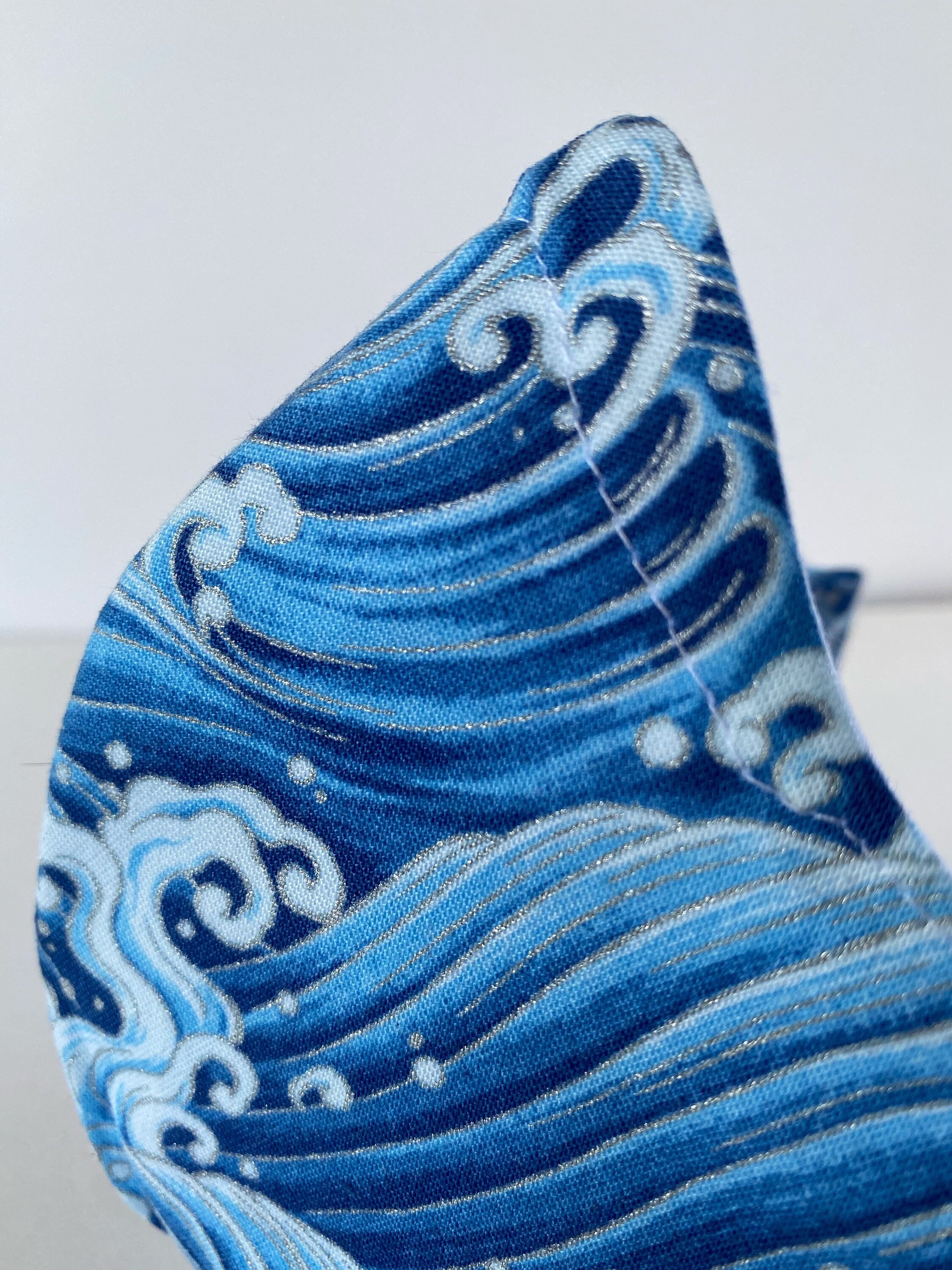 Face Mask Cotton 3 layer -Silver waves -3 Layer Mask- reusable ...