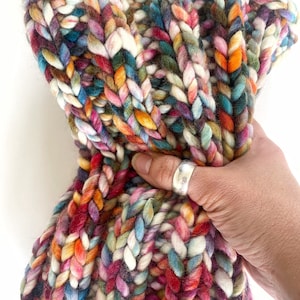 Rainbow Cowl - Knit Chunky Cowl, Soft Warm , Colorful Hues, Winter Fall ...