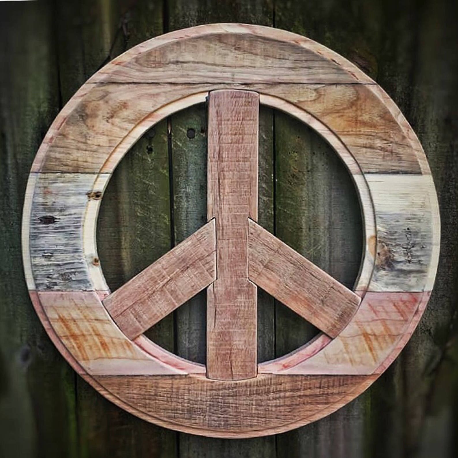 Wood Peace Sign 16 Pallet Wood Rustic Love Wall/ | Etsy
