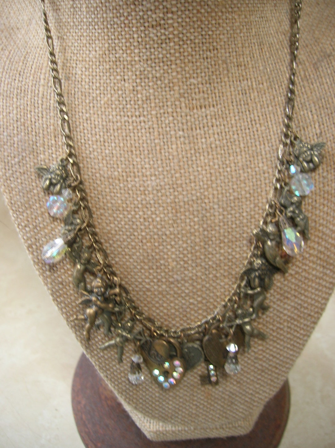 Banana Bob Necklace Angel,heart,crystal Beads, - Etsy