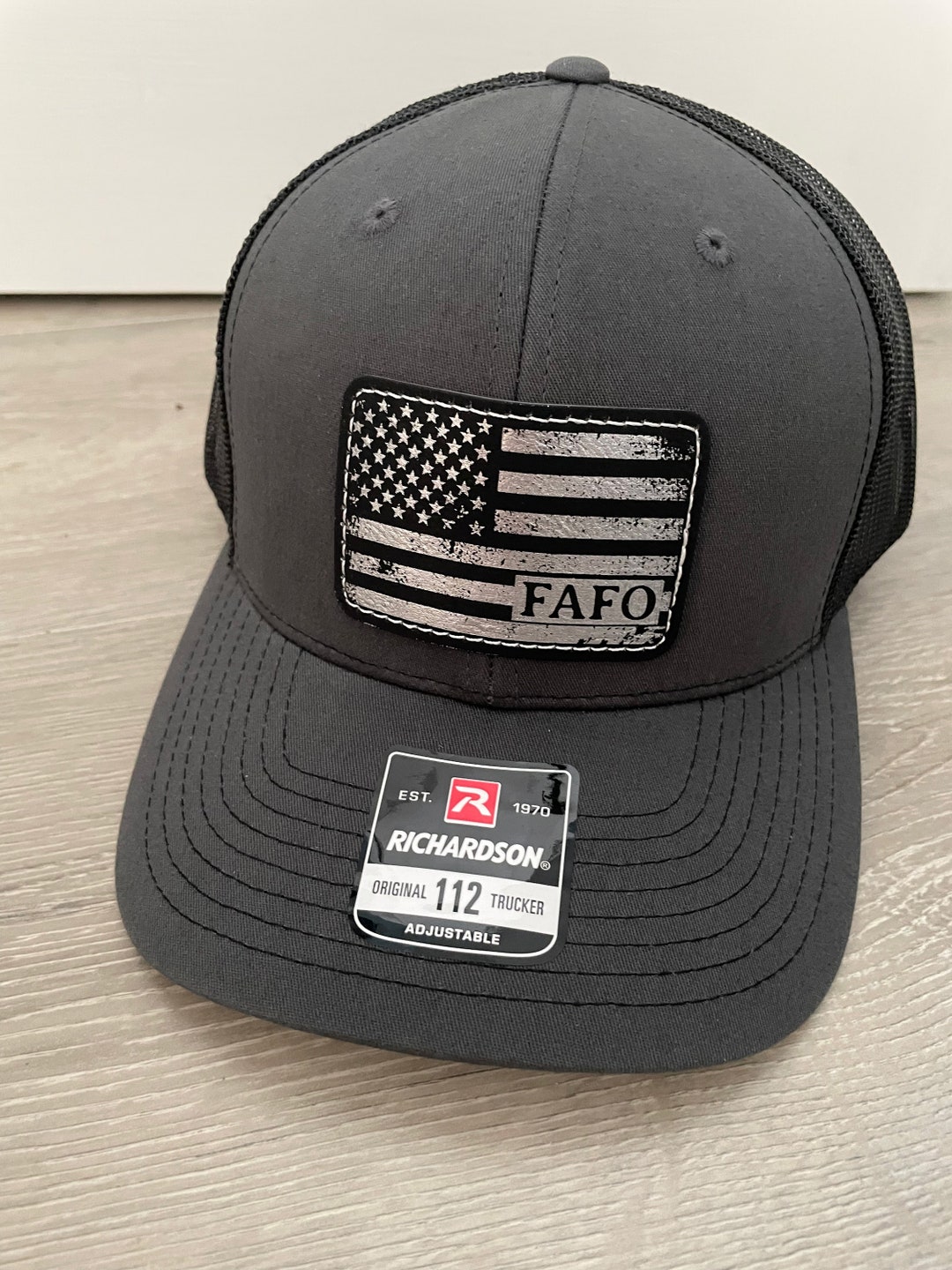 FAFO American Flag Leather Patch Hat Richardson 112 Gift for - Etsy