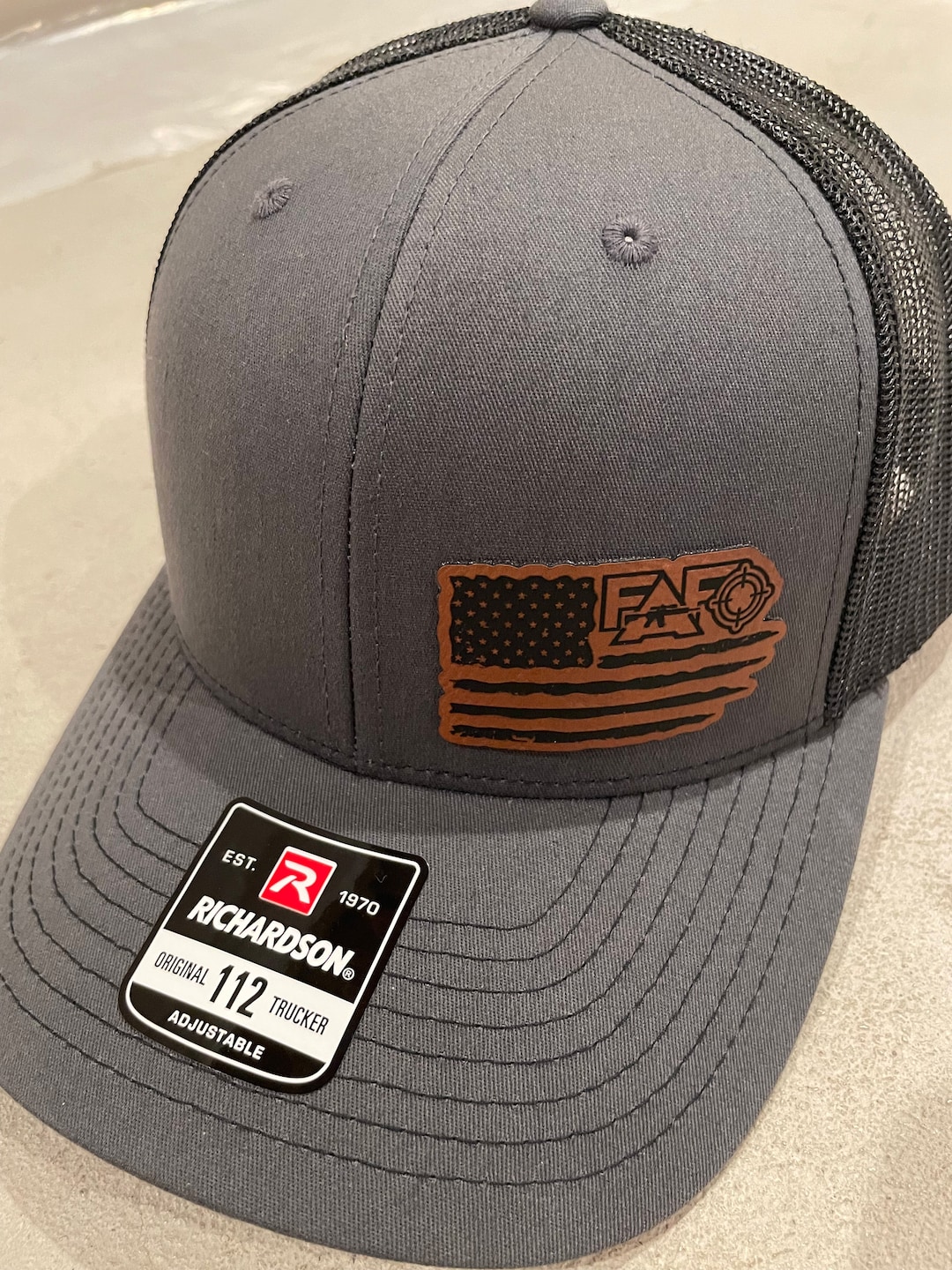 FAFO American Flag Leather Patch Hat Richardson 112 Gift for Him ...