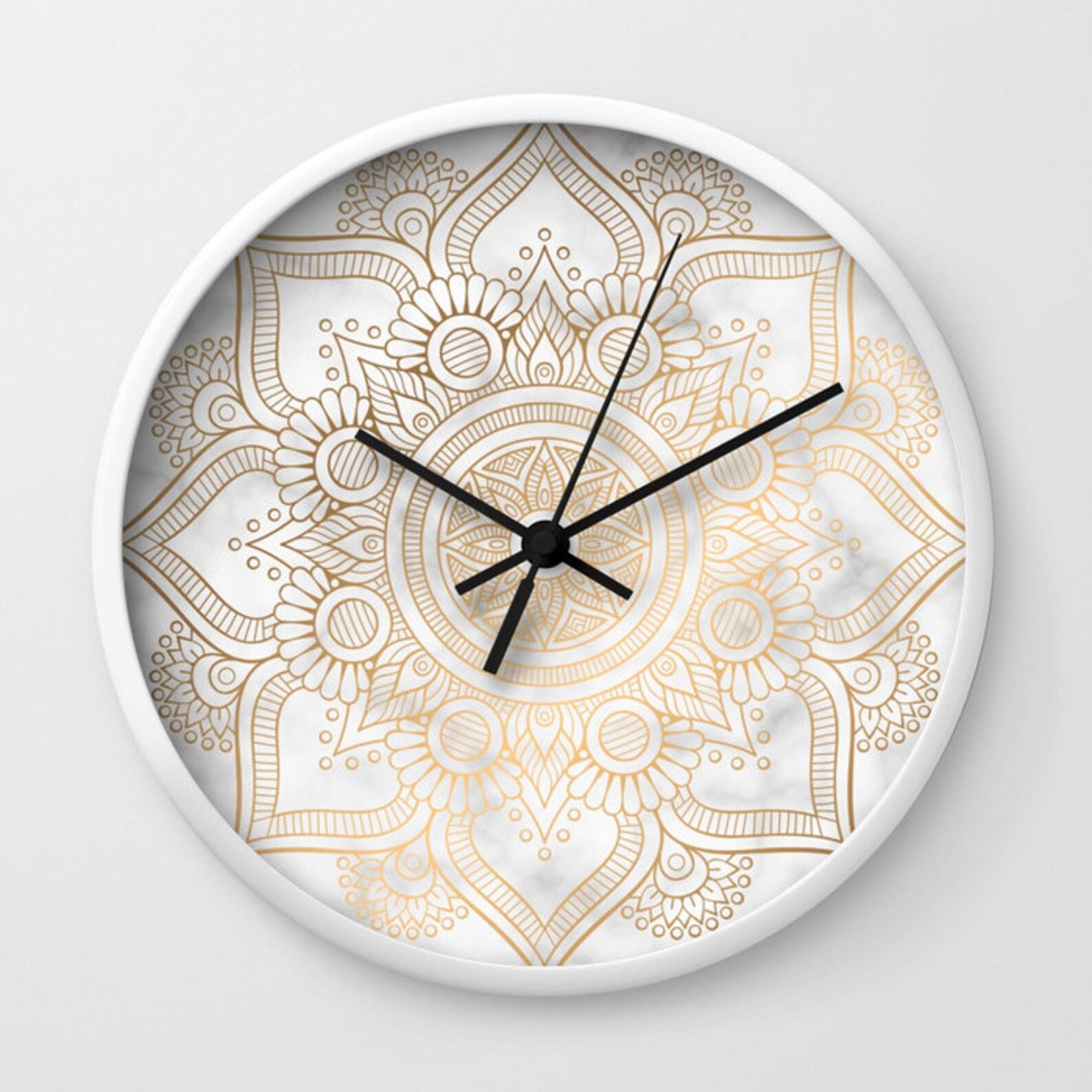 Marble Gold Mandala Wall Clock Boho Mandala Wall Clock Gold - Etsy
