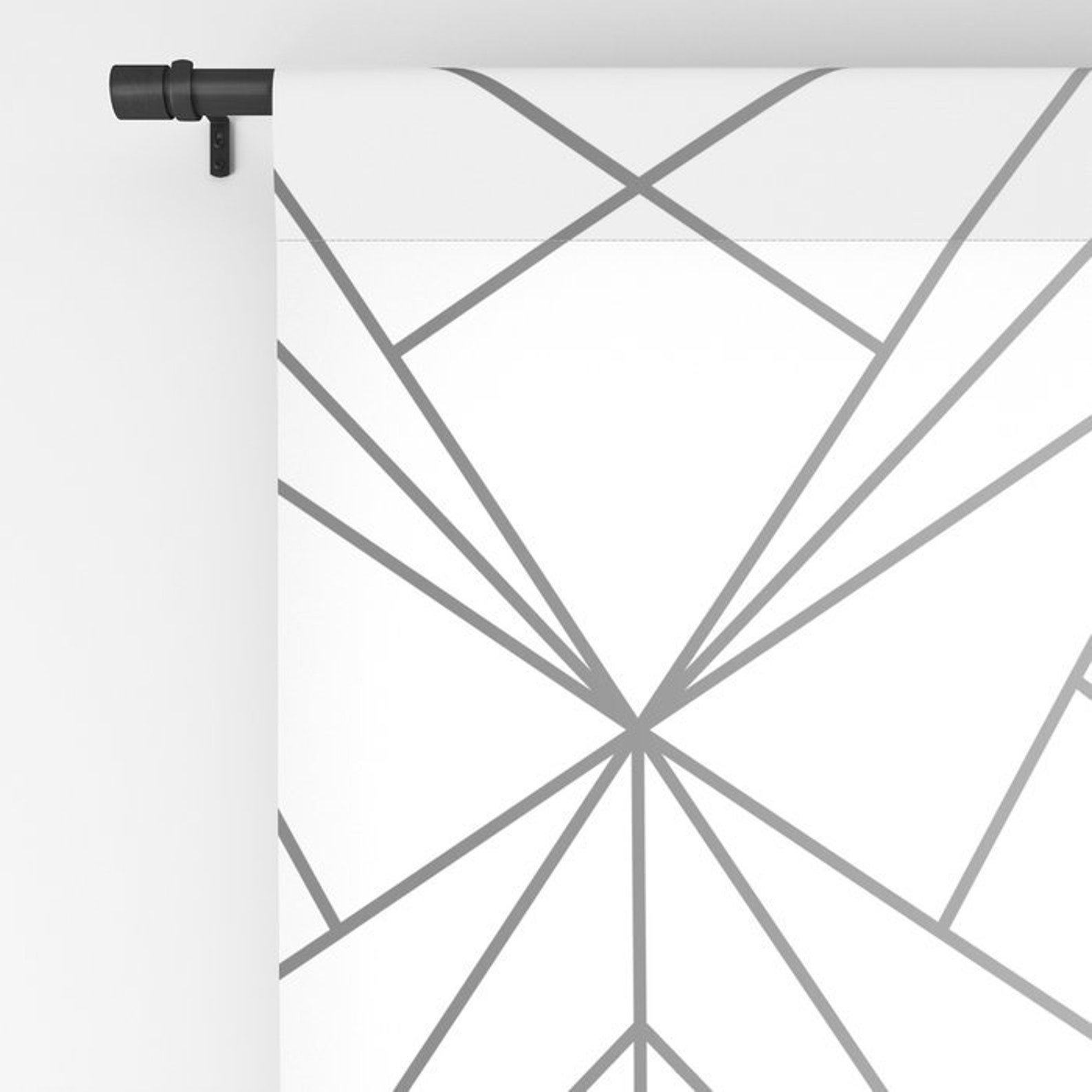 Geometric Silver Pattern Window Curtains, Bohemian Curtains, Silver ...