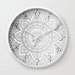 Mandala Silver Wall Clock, Bohemian Wall Clock, Mandala Wall Clock ...
