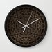 The Flower of Life Black Gold Mandala Clock, Mandala Wall Clock, the ...