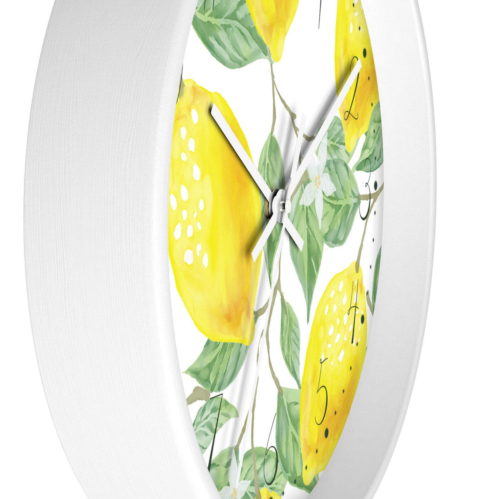Lemons and Leaves Watercolor Clock, the Branches of A Lemon Tree ...