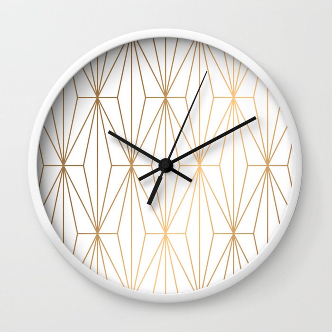 Gold Geometric Pattern Wall Clock Bohemian Wall Clock Gold - Etsy