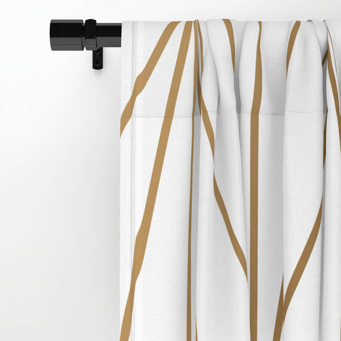 Gold Geometric Pattern Window Curtains Bohemian Curtains - Etsy