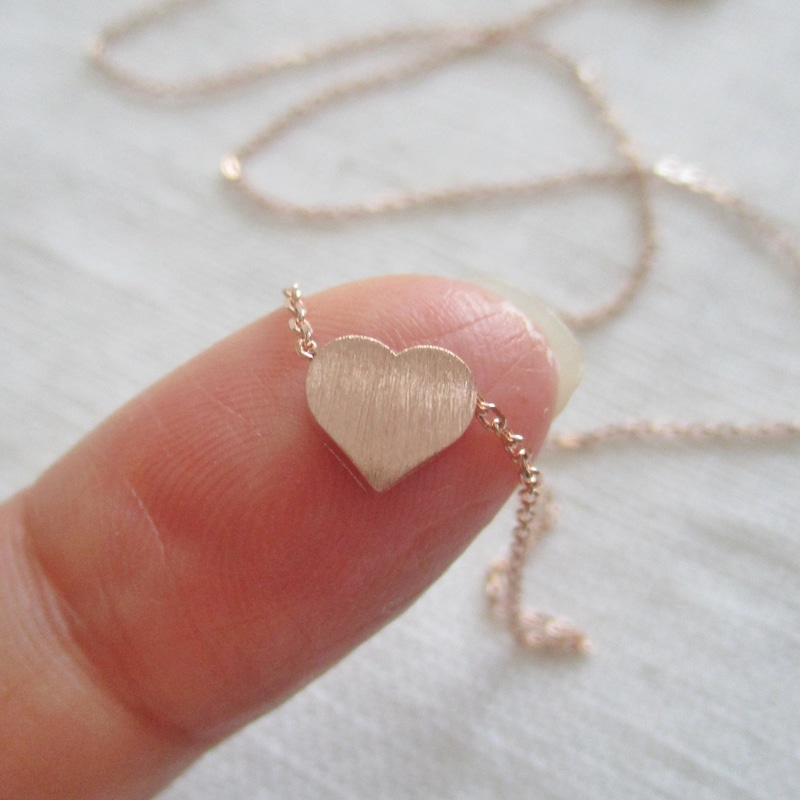Simple Gold Heart Necklace - Etsy