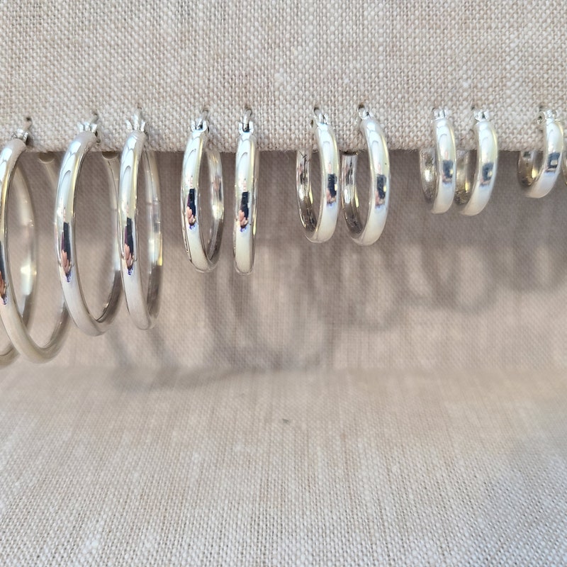 Silver Hoop Earrings - Etsy
