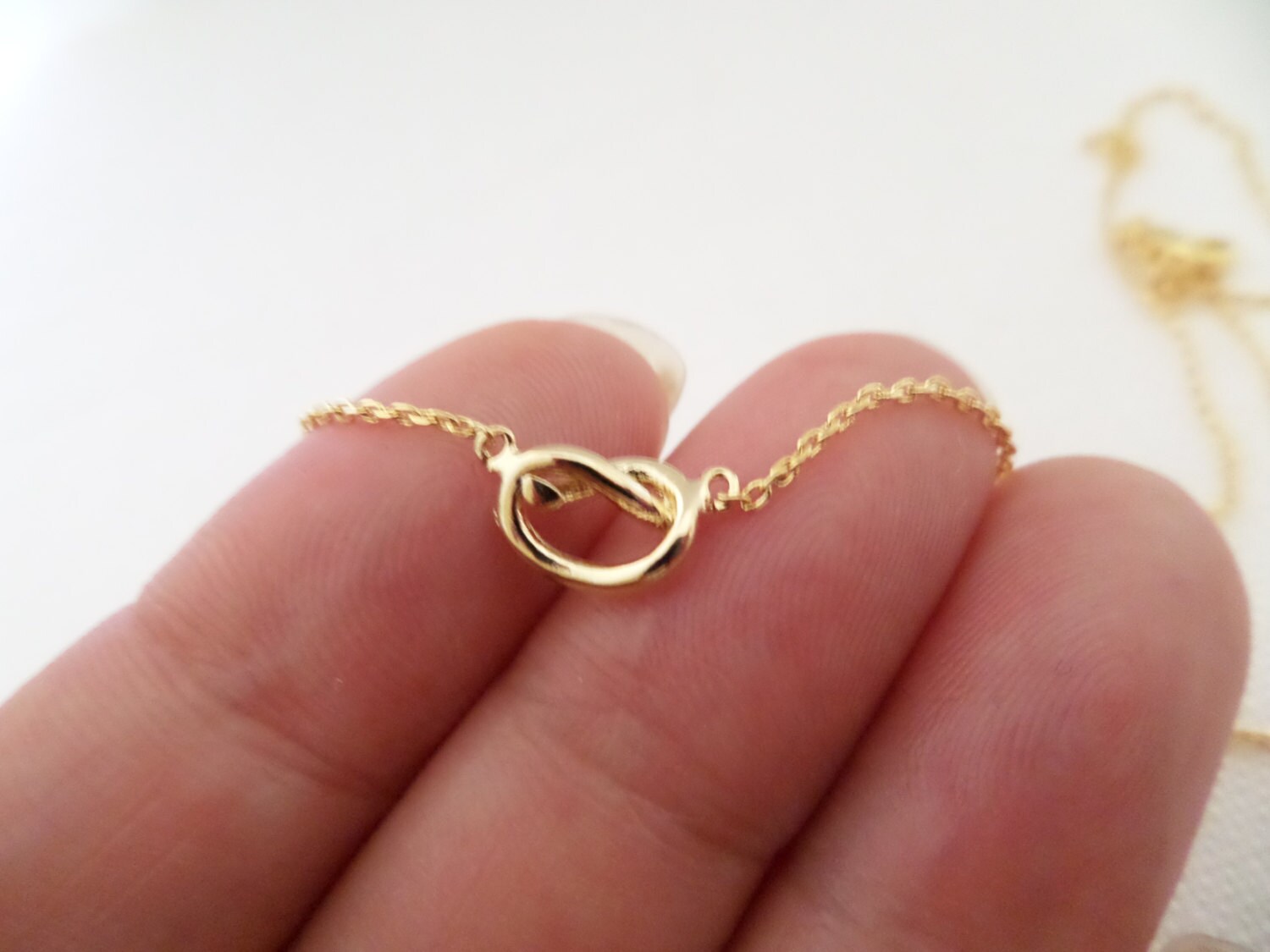 Gold, Silver, or Rose Gold Love Knot Necklace...tie the Knot Necklace ...
