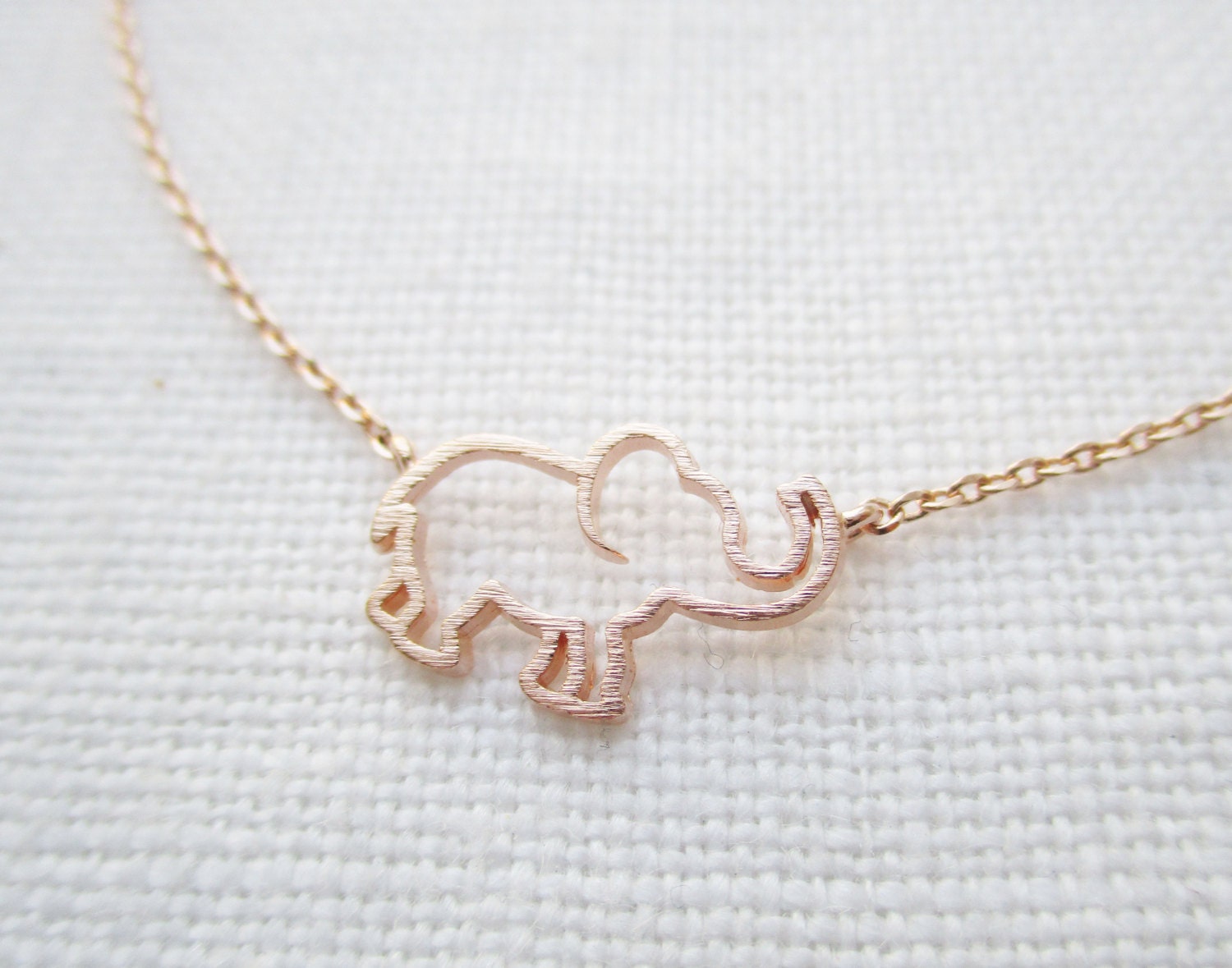 Gold Rose Gold or Silver Elephant Necklace...dainty Handmade | Etsy