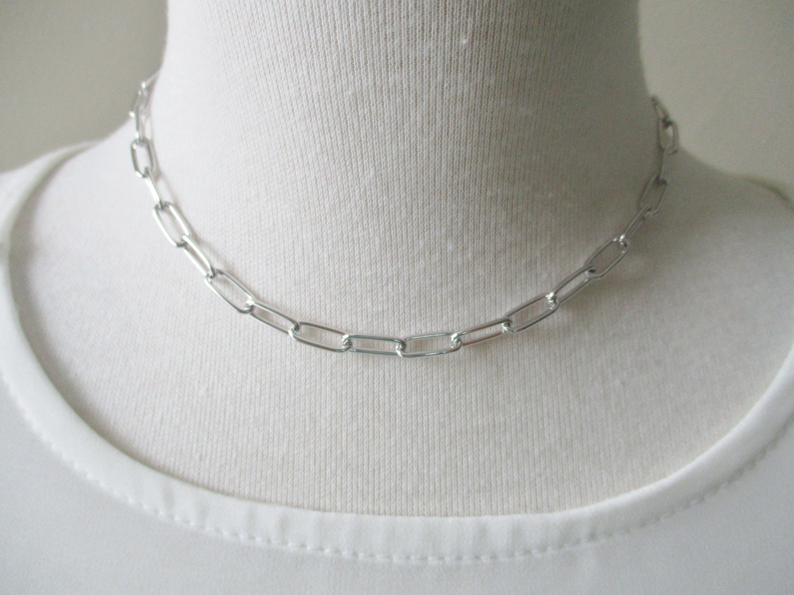 Chunky Paper Clip Link Necklace Gold or Silver Link Chain - Etsy