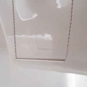 Silver Plated Bar Necklace, Silver Tube Necklace...dainty Handmade ...