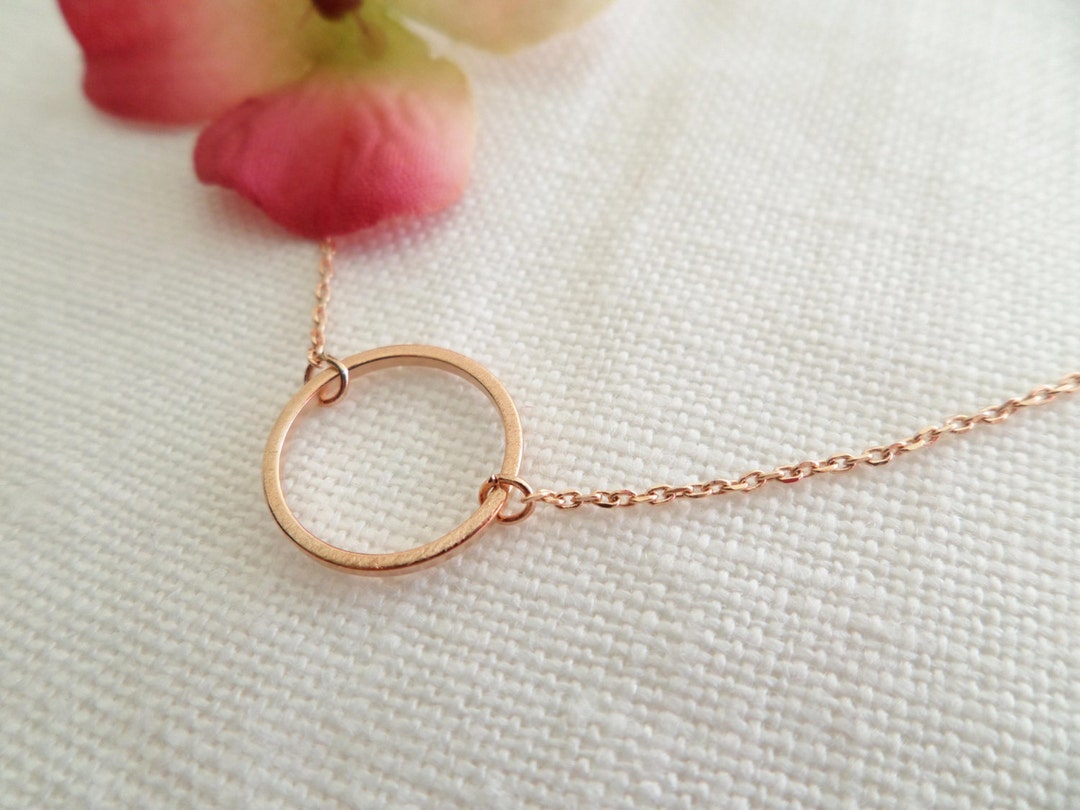 Gold, Silver or Rose Gold Karma Infinity Eternity Circle Ring Necklace ...