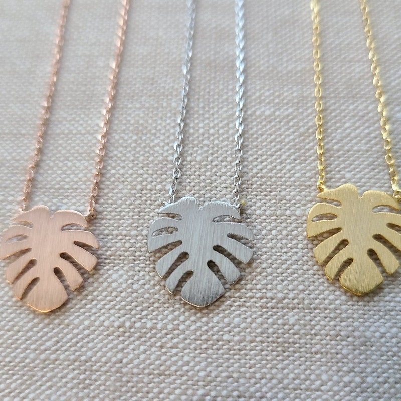 Monstera Necklace - Etsy