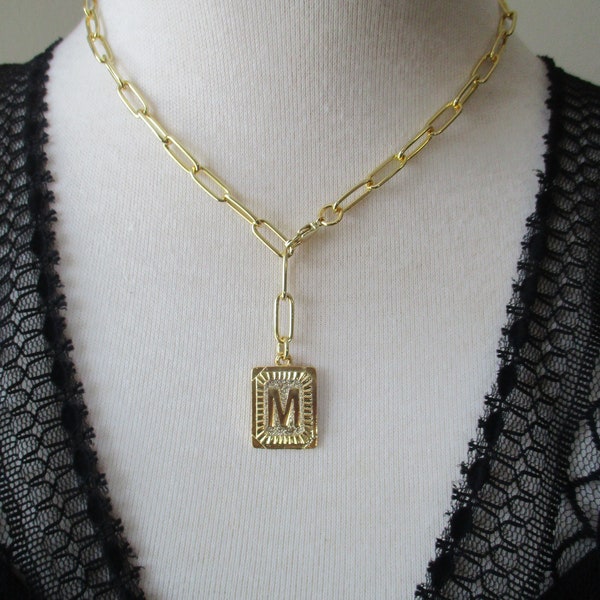 Chunky Gold Alphabet Necklace - Etsy