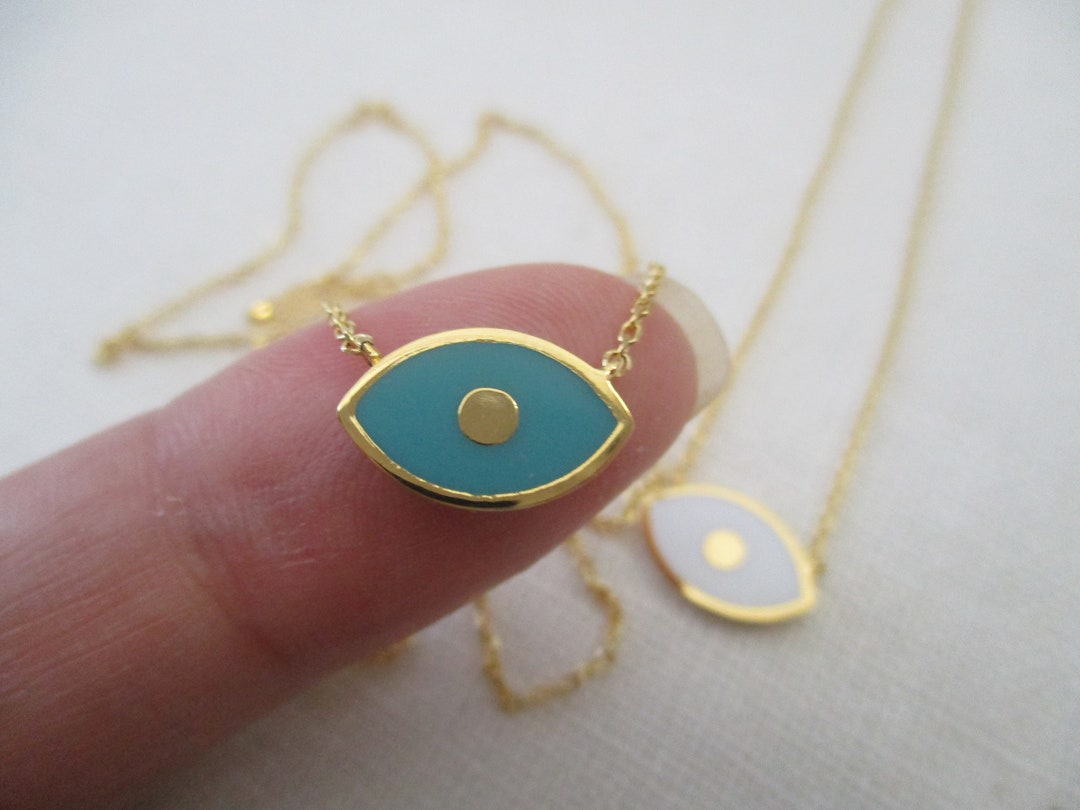 Tiny Evil Eye Necklace, Evil Eye Charm Necklace, Unique Gift ...