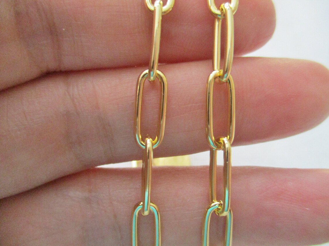 Chunky Paper Clip Link Necklace Gold or Silver Link Chain - Etsy