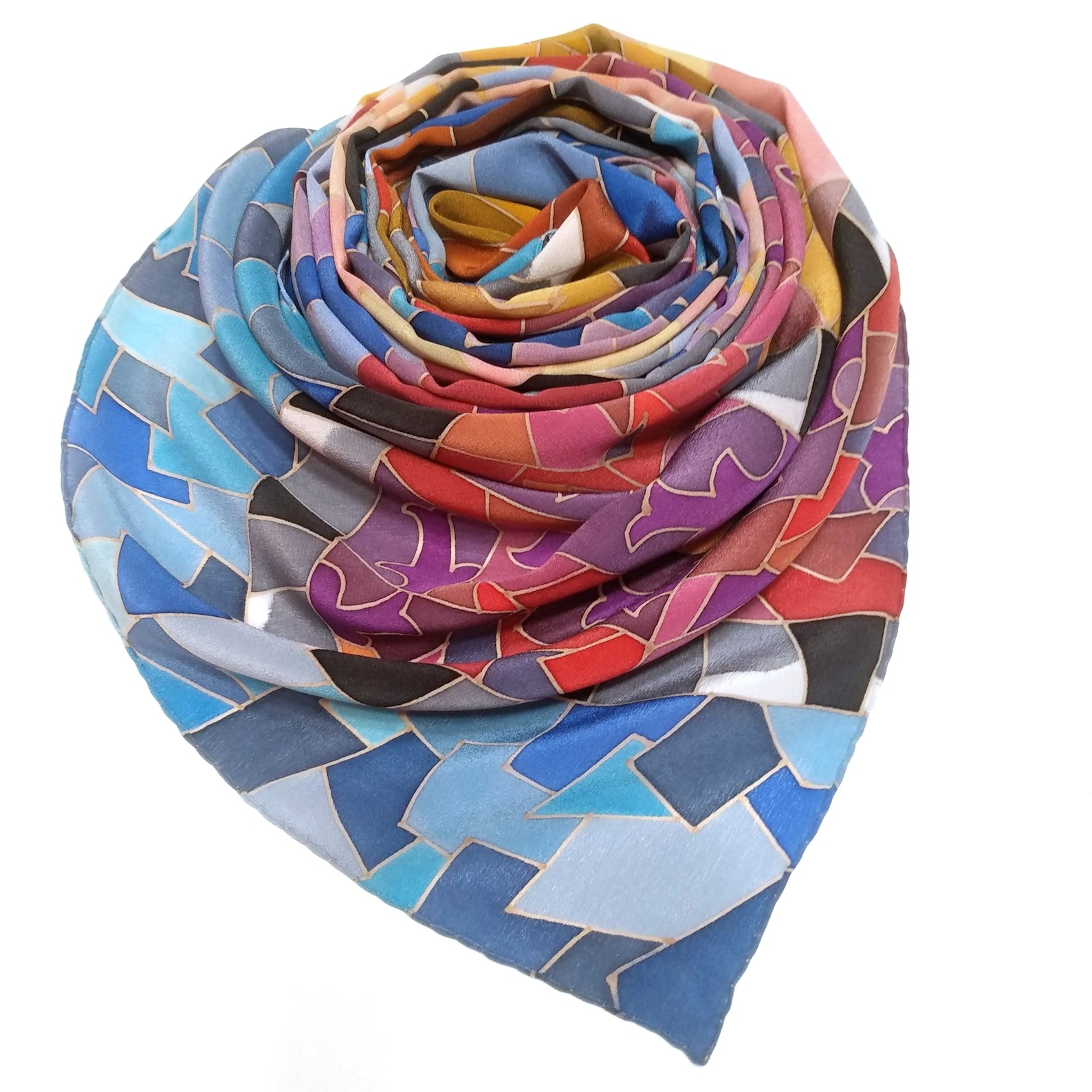 Silk Scarf Gaudi - Hand Painted Silk Skarf. Silk Painting Two Side ...