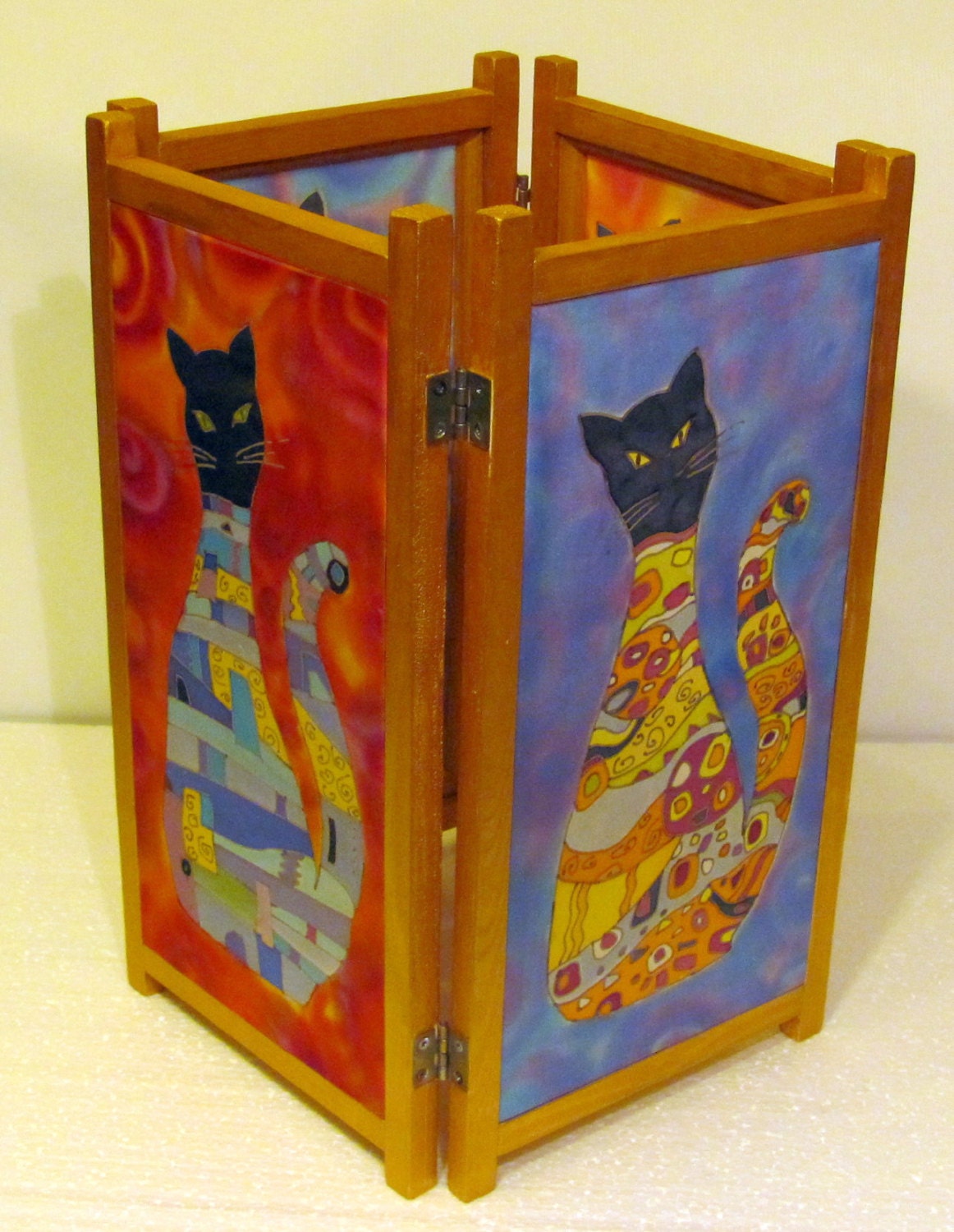 Table Screen. Free Standing Silk Screen Folding Room Divider. Silk ...