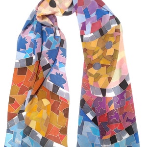 Silk Scarf Gaudi - Hand Painted Silk Skarf. Silk Painting Two Side ...