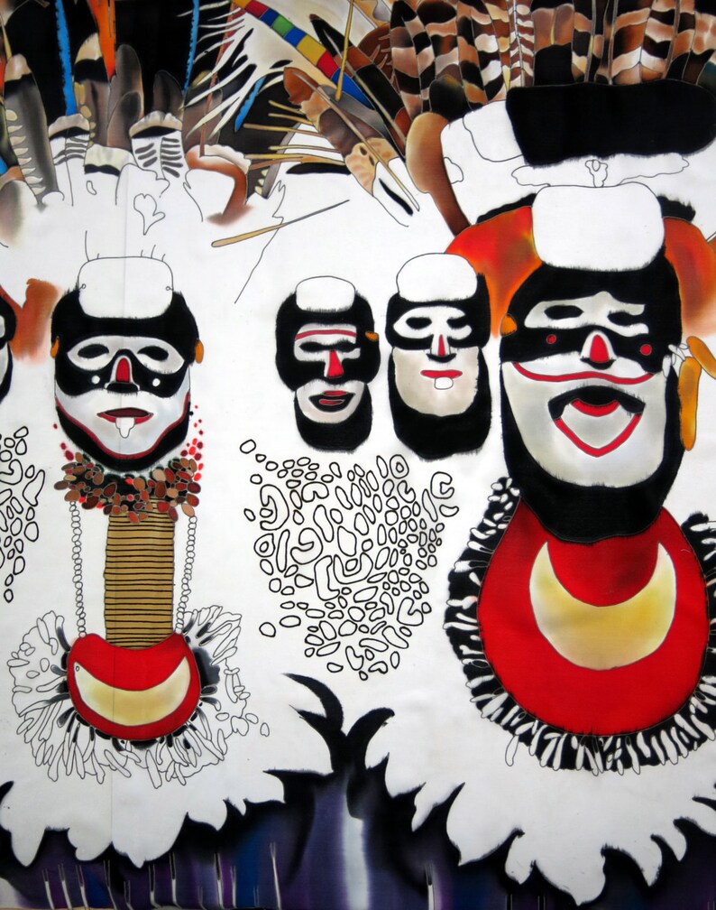 Silk Painting - African Tribe . Hand Painted Silk. Batik Painting on ...