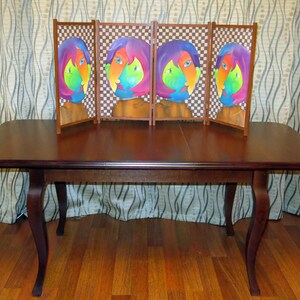 Screen Table Divider - Silk Screen by Picasso Motif - Folding Mini Room ...