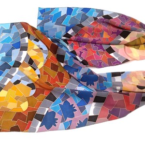 Silk Scarf Gaudi - Hand Painted Silk Skarf. Silk Painting Two Side ...