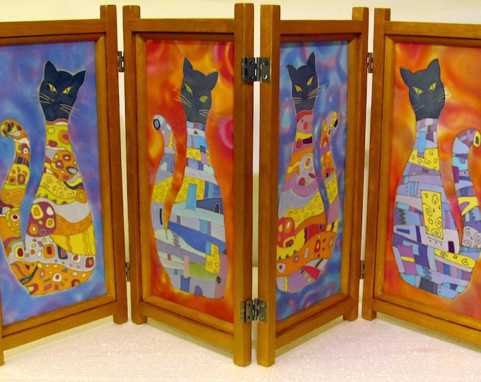 Screen Table Divider - Silk Screen by Picasso Motif - Folding Mini Room ...