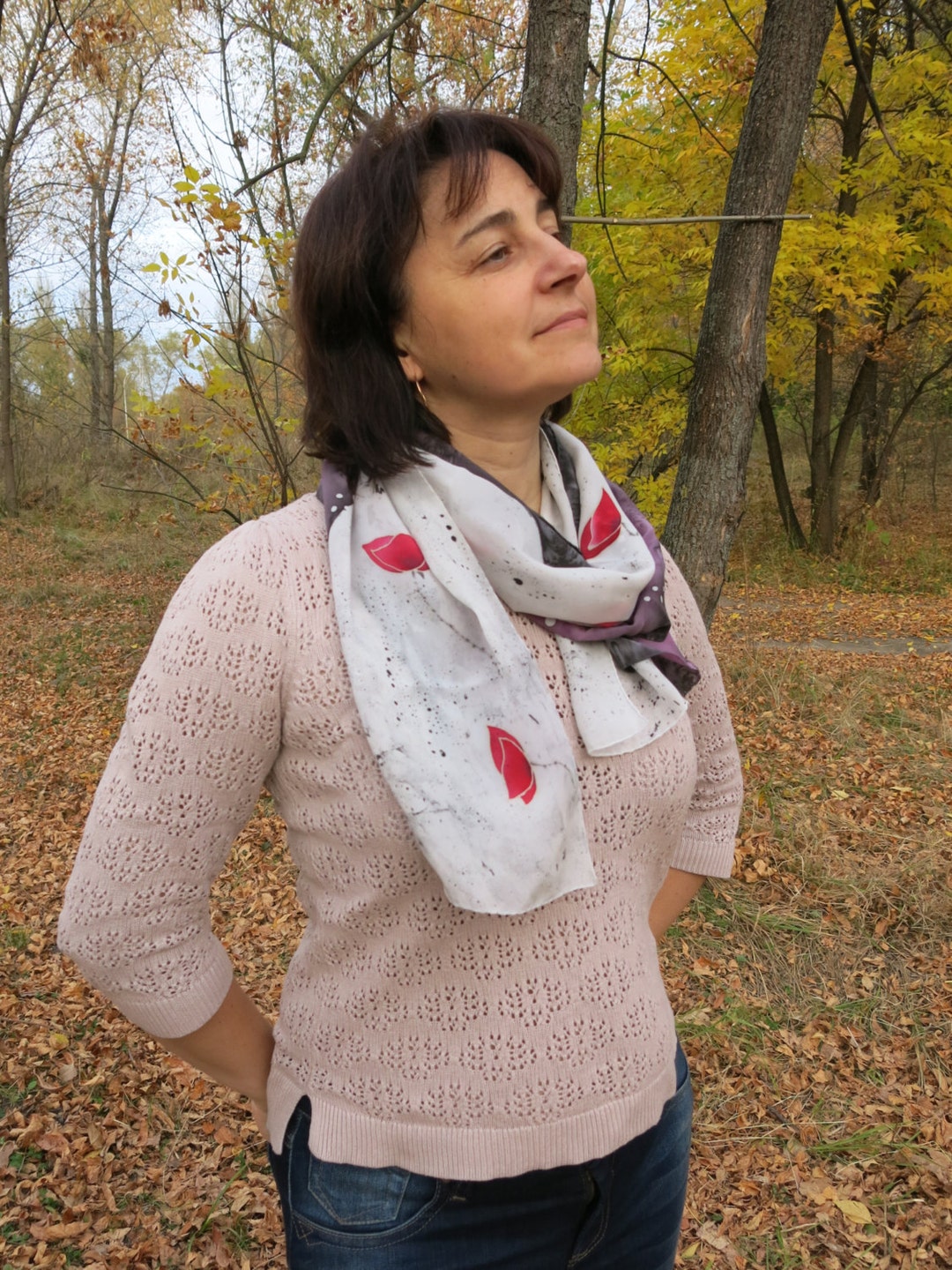Poppies Silk Scarf. Hand Painted Silk Scarf. Red Poppy Scarf on Black ...